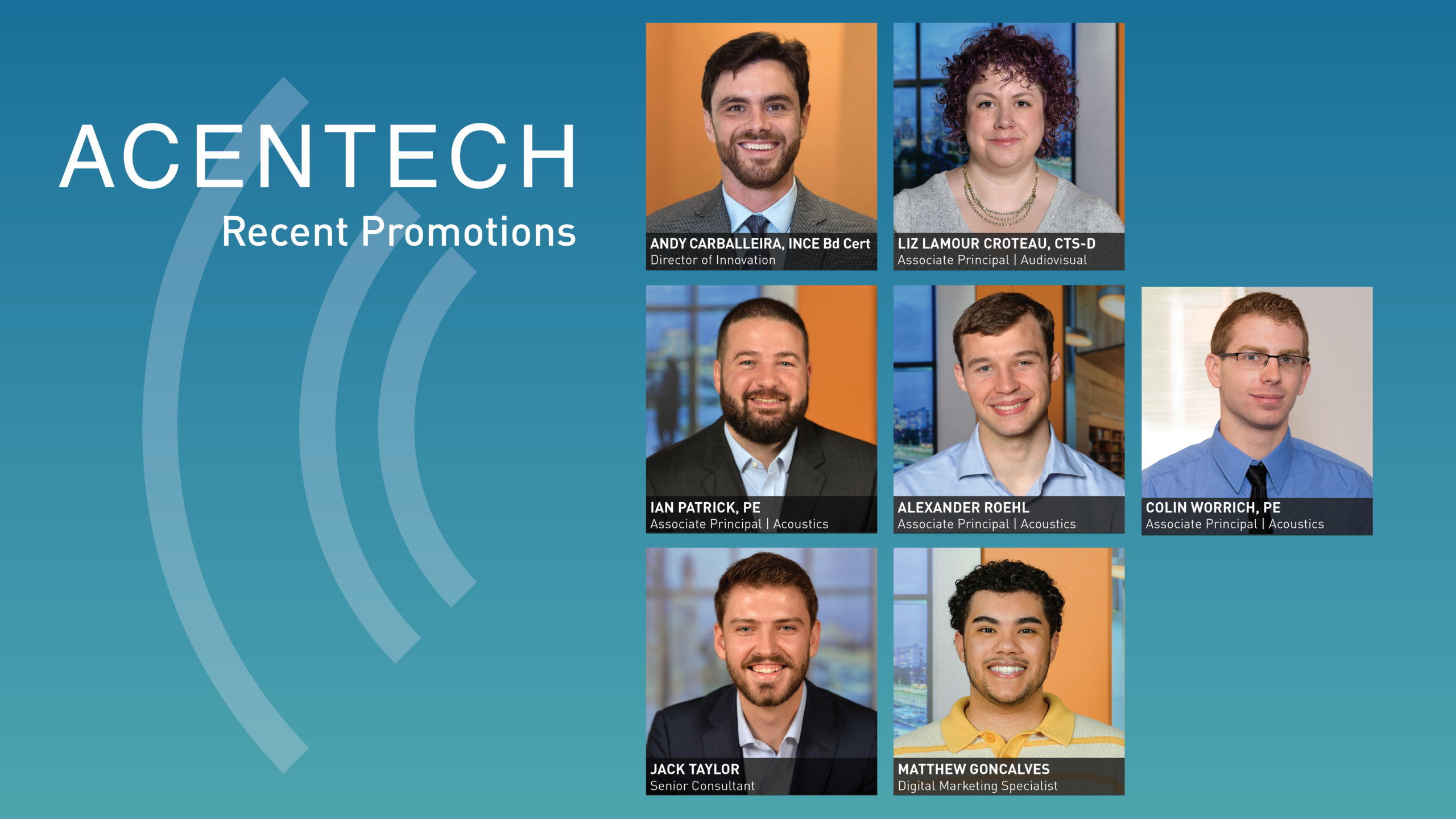 Acentech announces staff promotions - Acentech